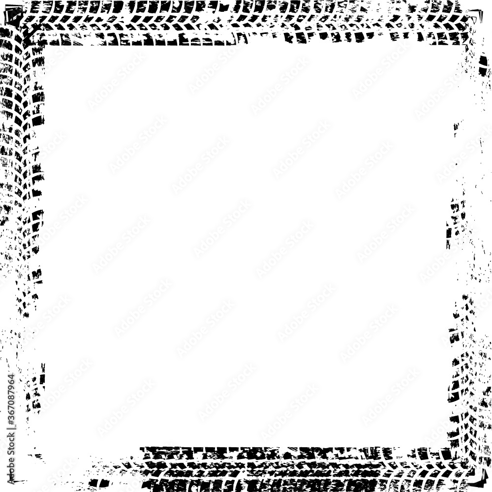 Vector Print Textured Tire Track . border frame . Design Element .Bike ...