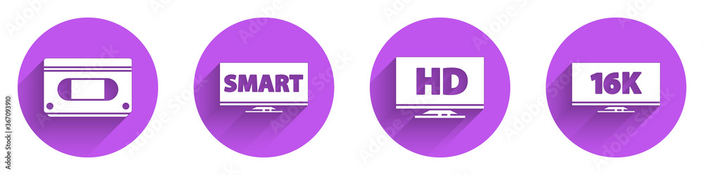 Set VHS video cassette tape, Screen tv with Smart video, Smart display ...