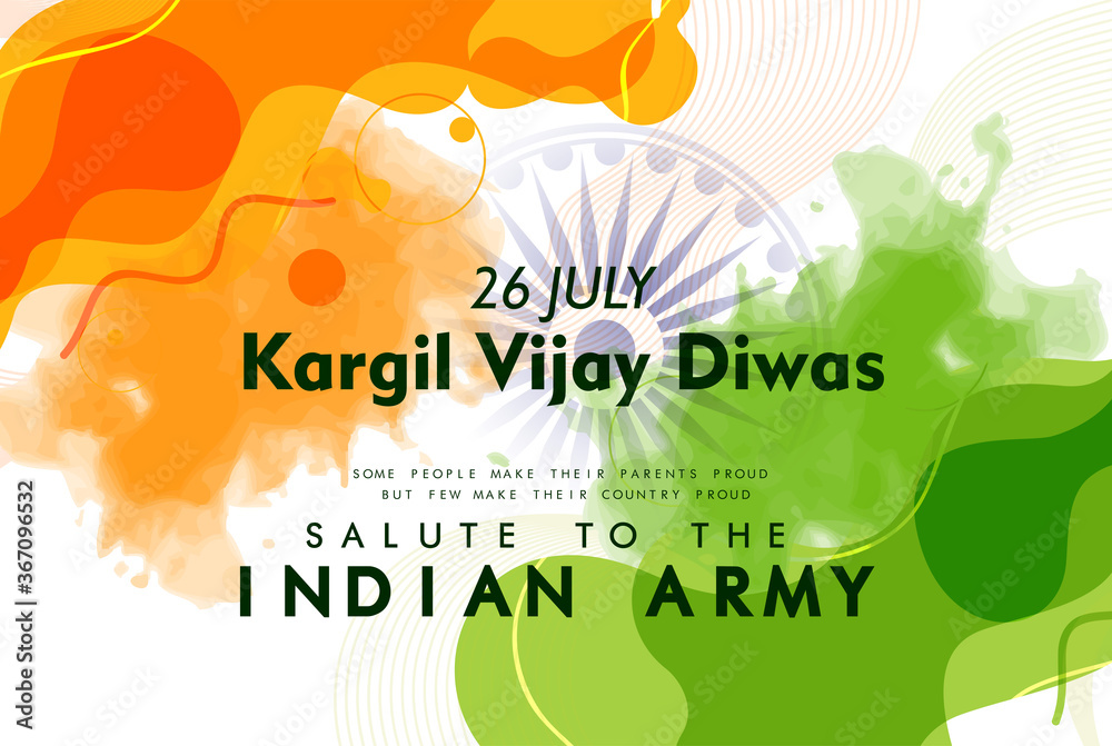 Kargil Vijay Diwas, banner or poster. Vector illustration of Poster for salute indian army, amar ...
