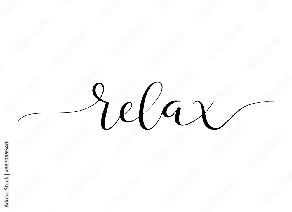 Relax phrase. Handwritten vector lettering illustration. Brush ...