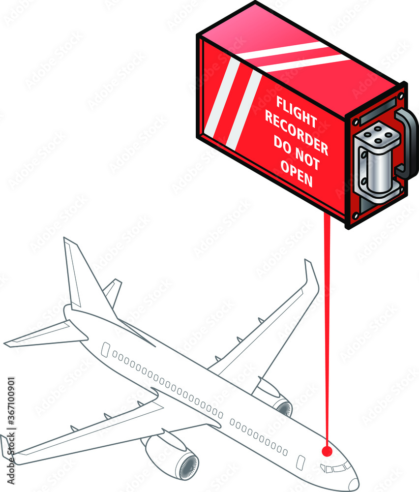 A flight cockpit voice recorder. Diagram shows typical location on a ...