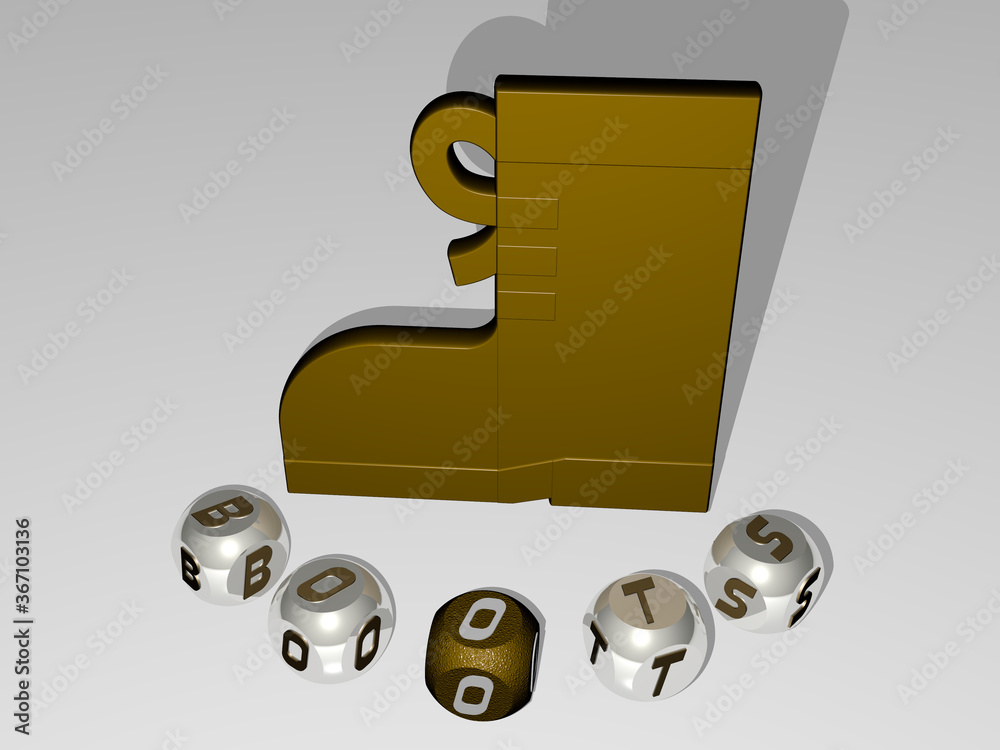 3D illustration of BOOTS graphics and text around the icon made by ...