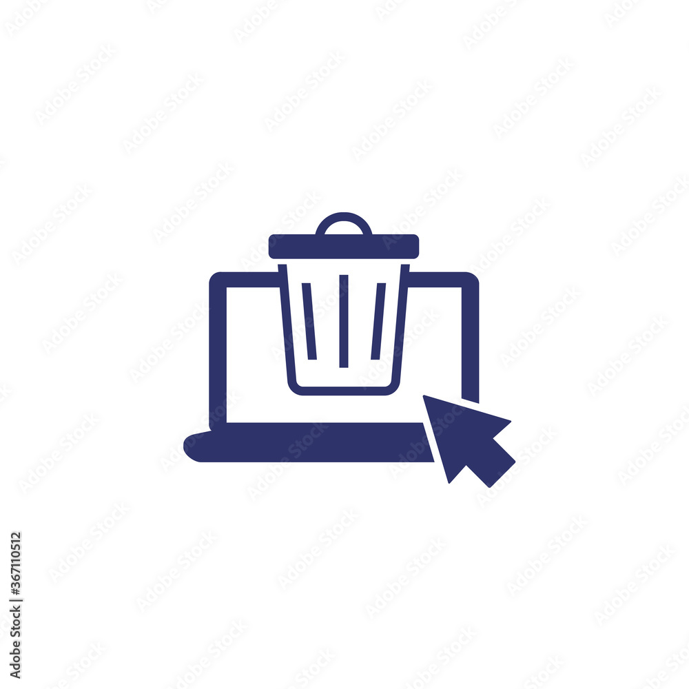 Trash bin, deleted files icon Stock Vector | Adobe Stock