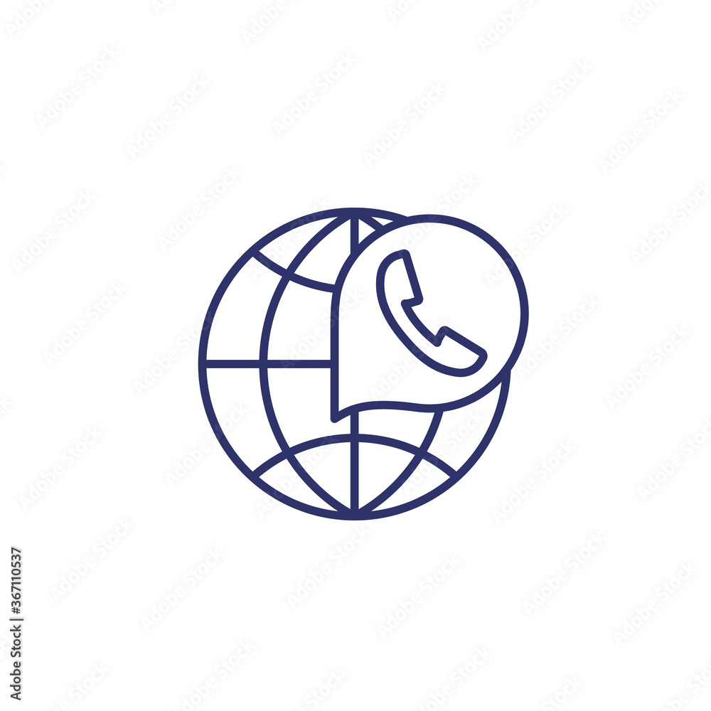 Voip telephony, call line icon Stock Vector | Adobe Stock