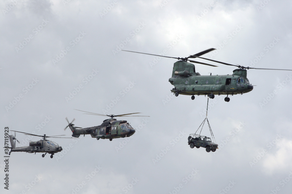 Dutch Air Force helicopters participating in the Air Power Demo. Volkel ...