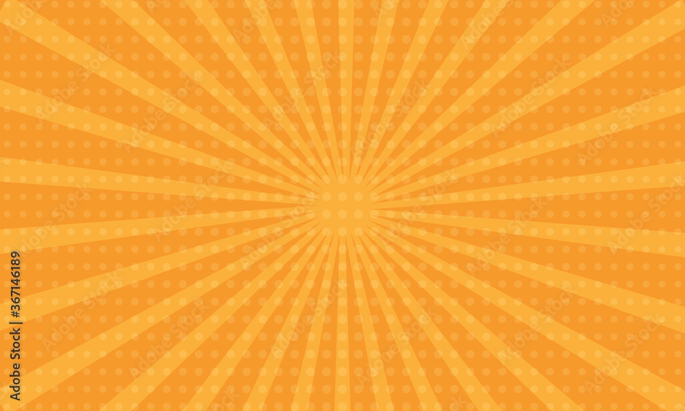orange sun rays background with dots Stock Vector | Adobe Stock