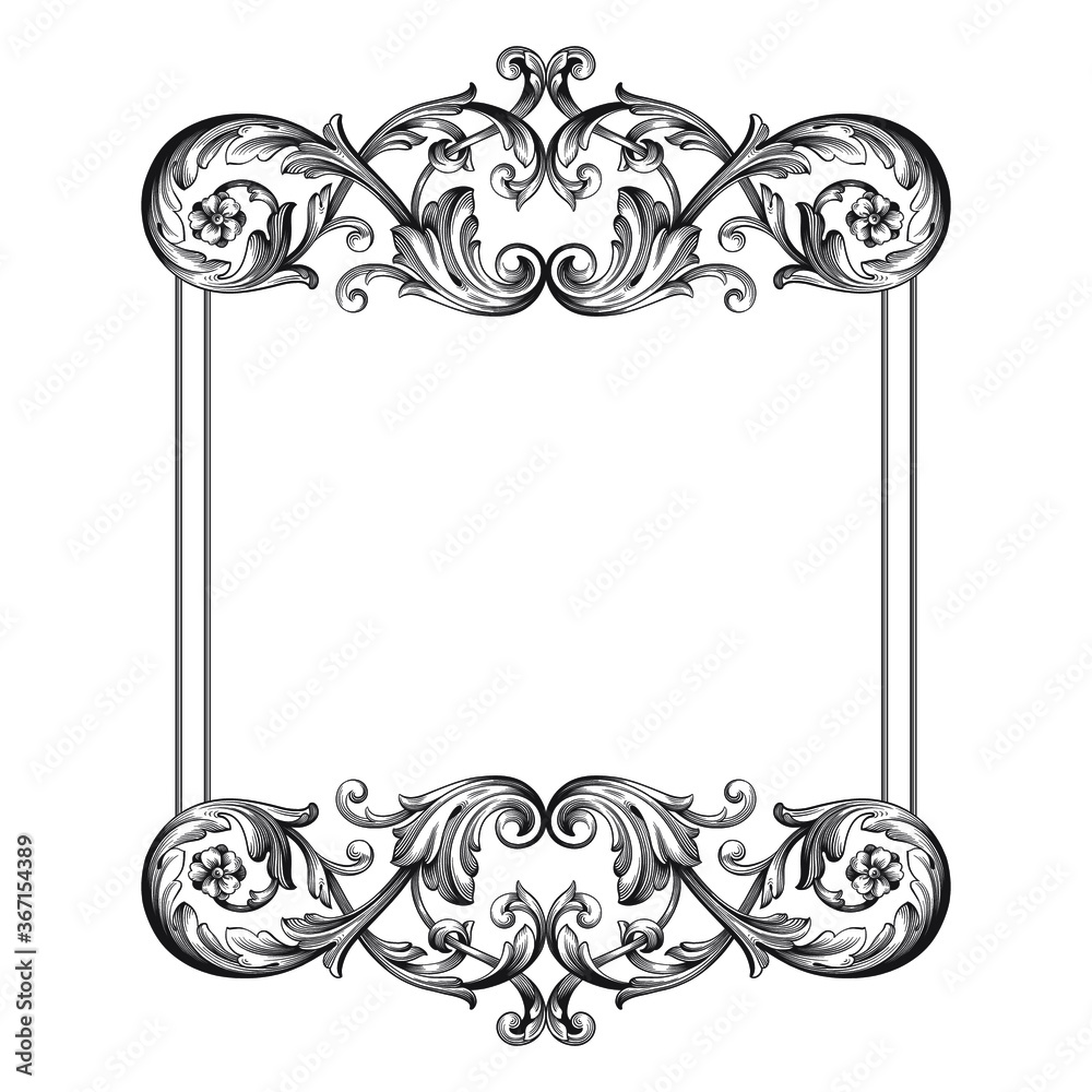 Classical baroque vector of vintage element for design. Decorative ...