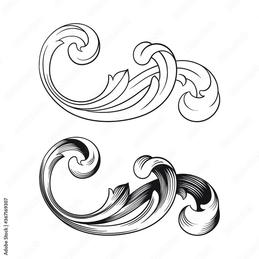 Classical baroque vector of vintage element for design. Decorative ...