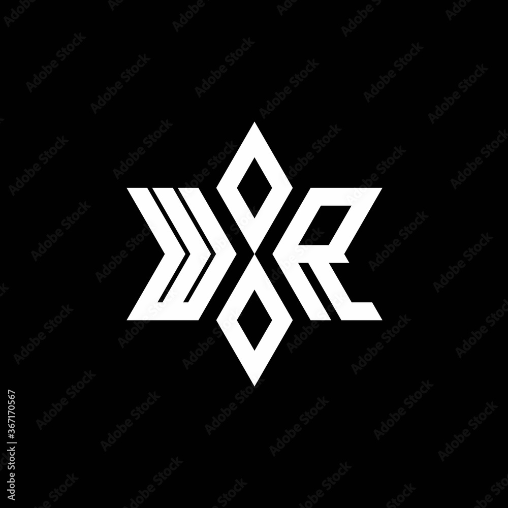 WR monogram logo with star shape and luxury style Stock Vector | Adobe ...