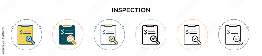 Inspection icon in filled, thin line, outline and stroke style. Vector ...