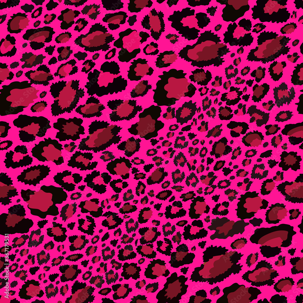 Vector Seamless pattern of leopard skin on pink background, Wild ...