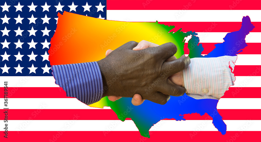 Black lives matter. Close up photo of a handshake between afroamerican ...