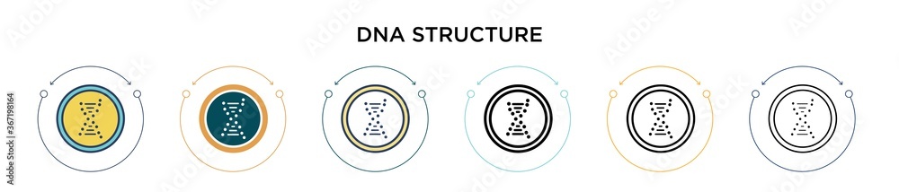 Dna structure icon in filled, thin line, outline and stroke style ...