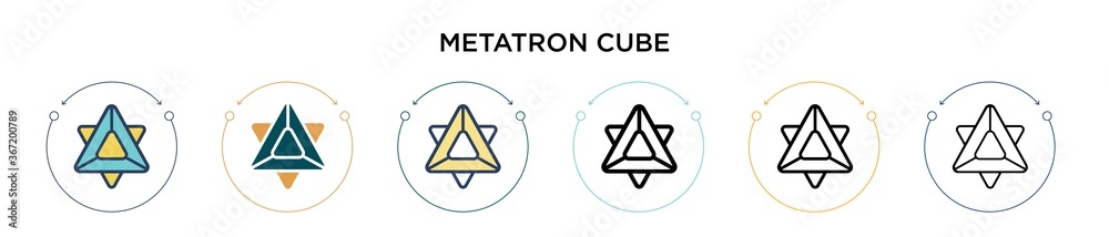 Metatron cube icon in filled, thin line, outline and stroke style ...