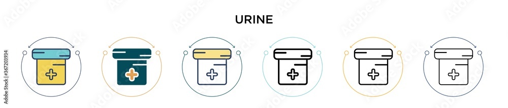 Urine icon in filled, thin line, outline and stroke style. Vector ...