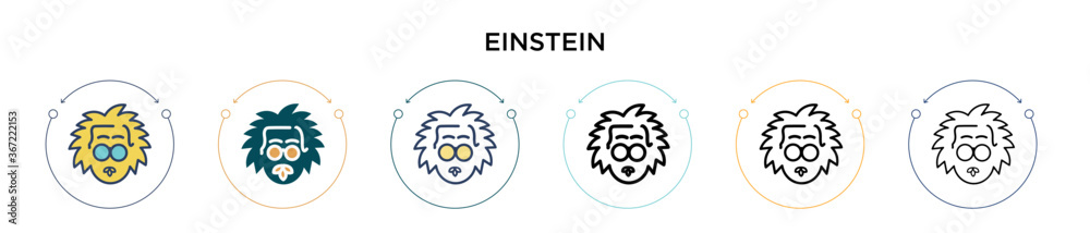Einstein icon in filled, thin line, outline and stroke style. Vector ...