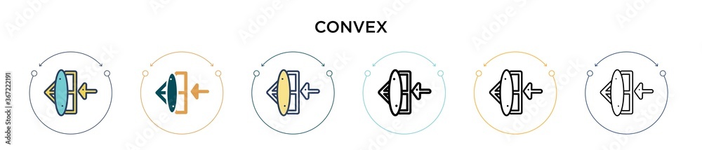 Convex icon in filled, thin line, outline and stroke style. Vector ...
