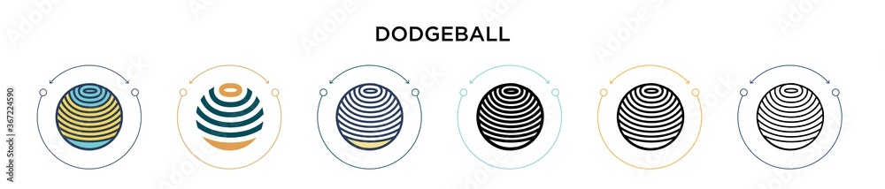 Dodgeball icon in filled, thin line, outline and stroke style. Vector ...