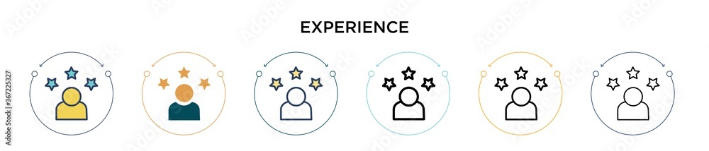 Experience icon in filled, thin line, outline and stroke style. Vector ...