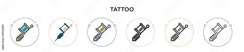 Tattoo icon in filled, thin line, outline and stroke style. Vector ...