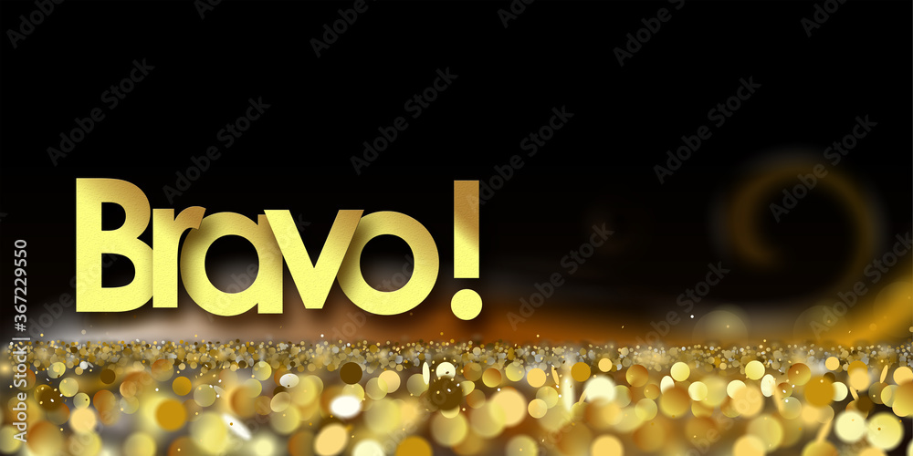bravo in lights background and golden stars Stock Illustration | Adobe ...