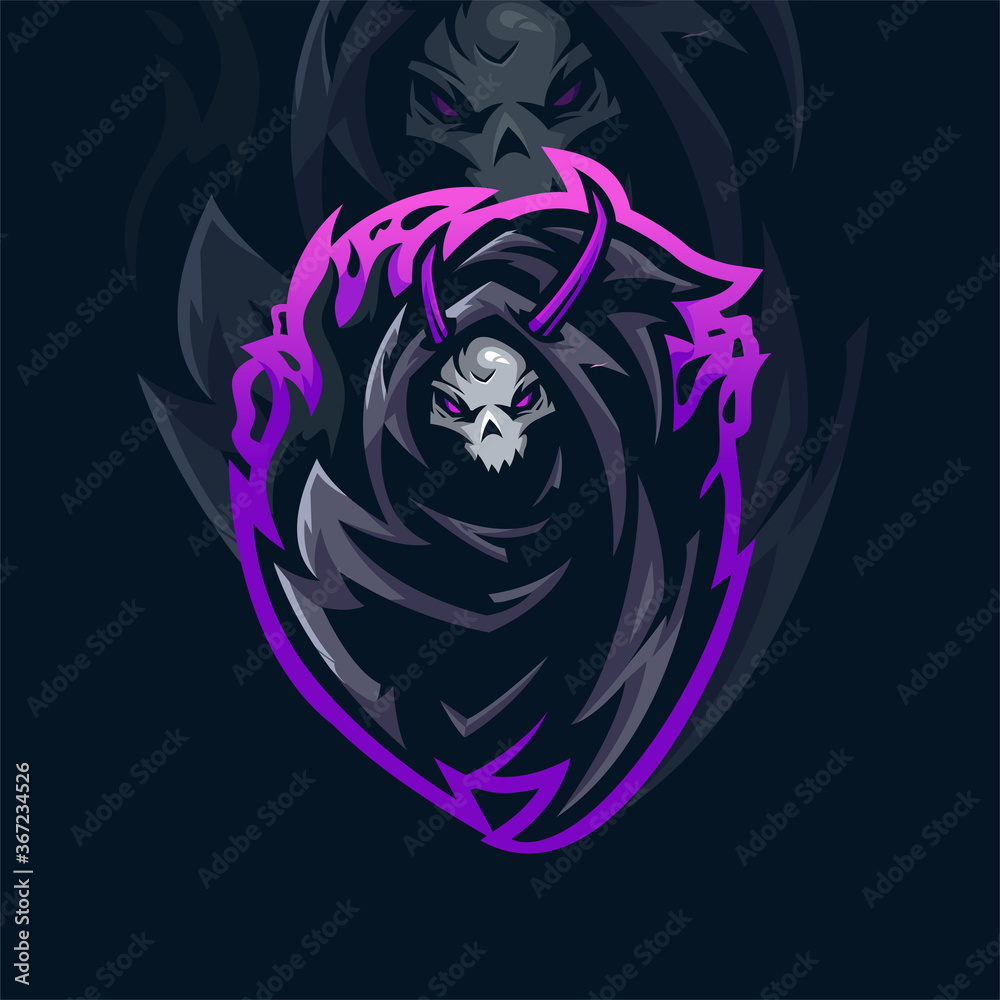 Vecteur Stock Grim Reaper e-sports team logo template | Adobe Stock