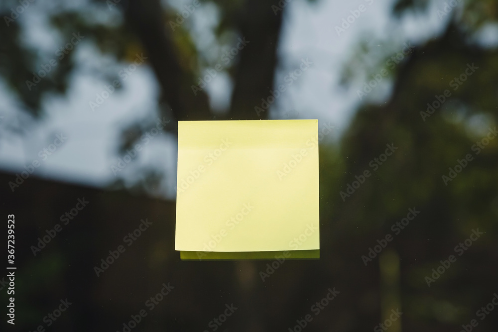 sheets of note papers, stick notes paper, post it on mirror window ...