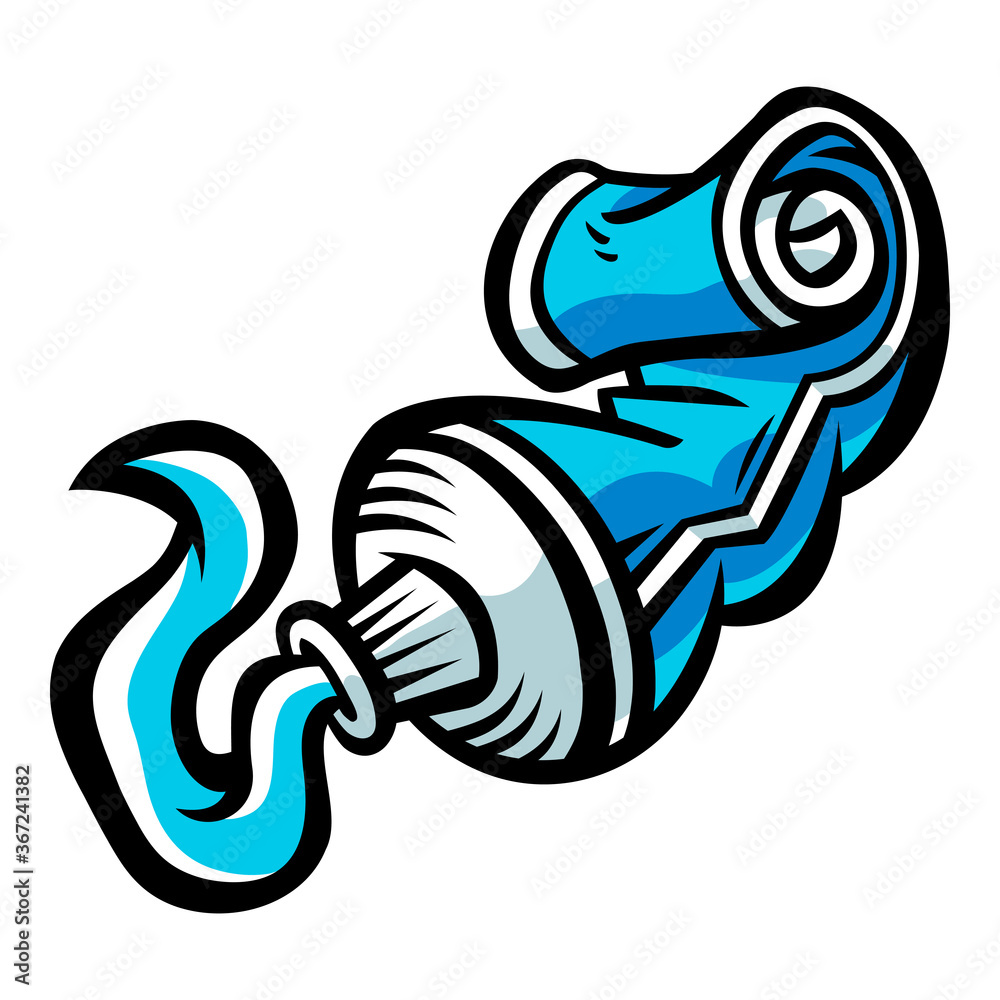 Toothpaste tube squeezing out toothpaste for cleaning teeth -- cartoon ...