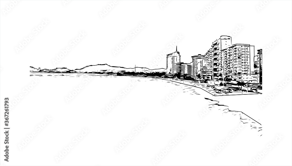 Building view with landmark of Acapulco, a beach resort town on Mexico ...