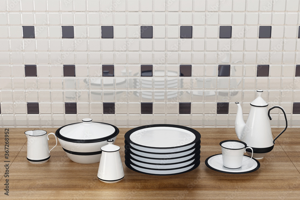 Concept image for interior design for kitchen counter, Kitchen plate ...