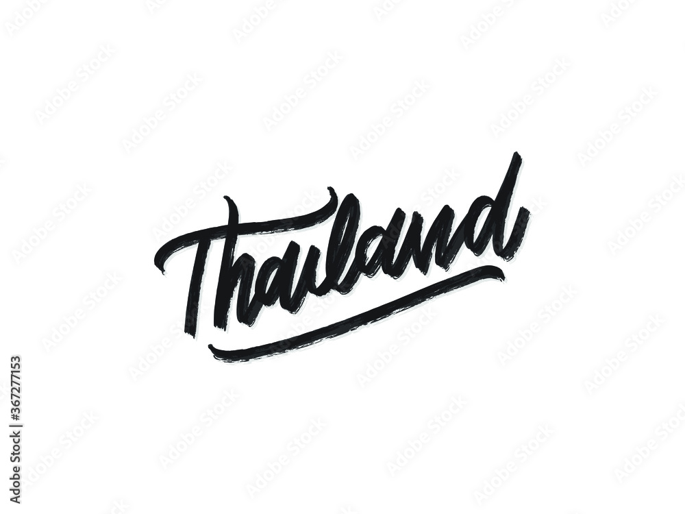 thailand. Hand written lettering isolated on white background.Vector ...
