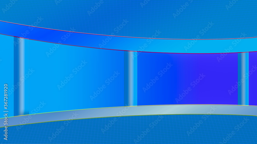 Virtual TV news broadcast studio set background Stock Illustration ...