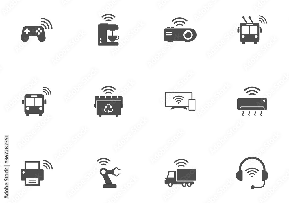 Internet of things vector icons isolated on white background. Iot icon ...