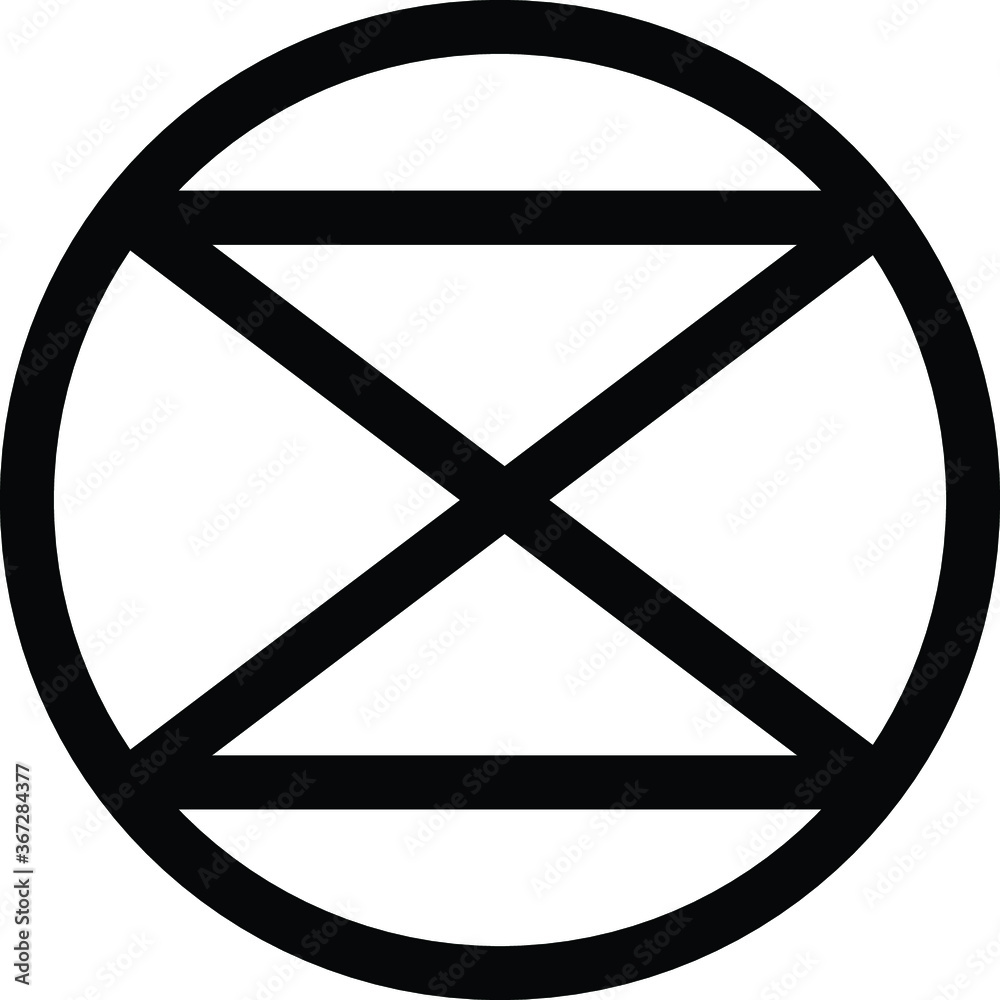 An Extinction Rebellion simbol icon vector black on white Stock Vector ...