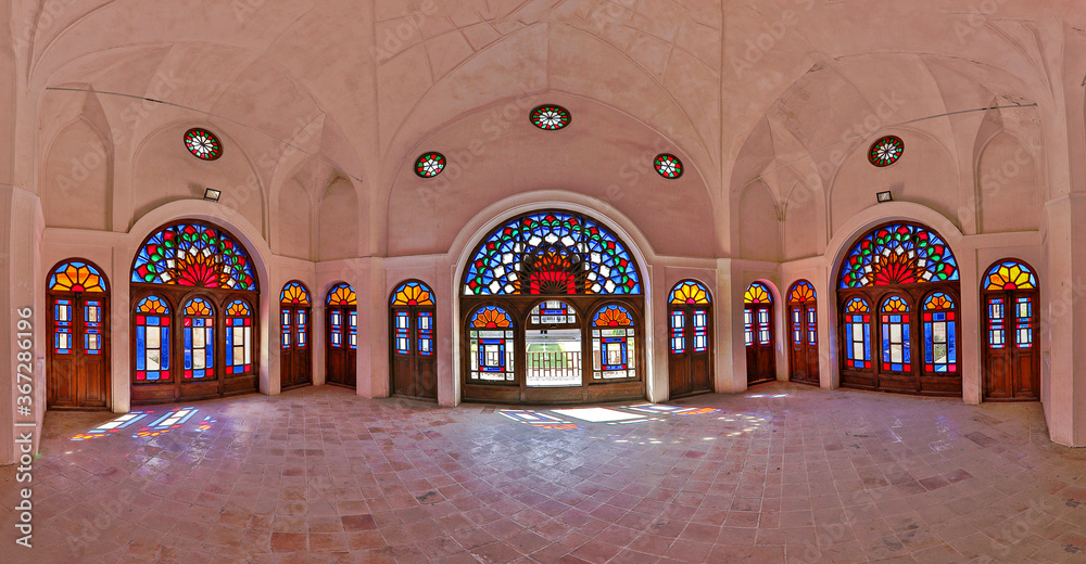 Five door room in the traditional Iranian house known as Tabatabei ...