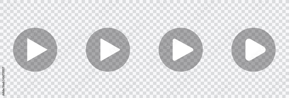 Play video sign. Play sign vector isolated on transparent background ...
