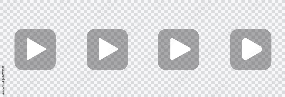 Play video sign. Play sign vector isolated on transparent background ...