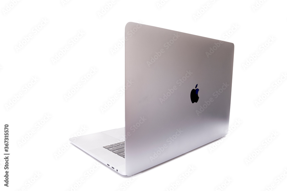 MacBook Pro computer isolated on white. The MacBook is a brand of ...