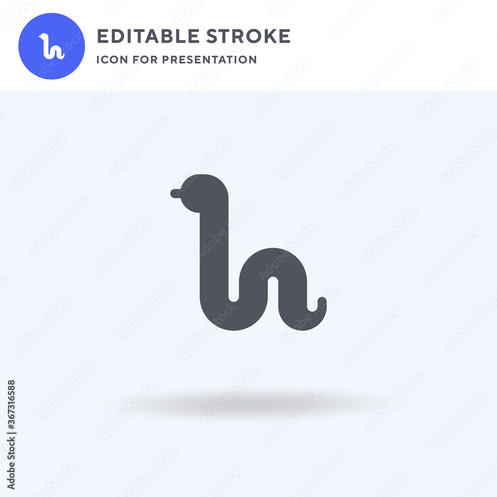 Snake icon vector, filled flat sign, solid pictogram isolated on white ...