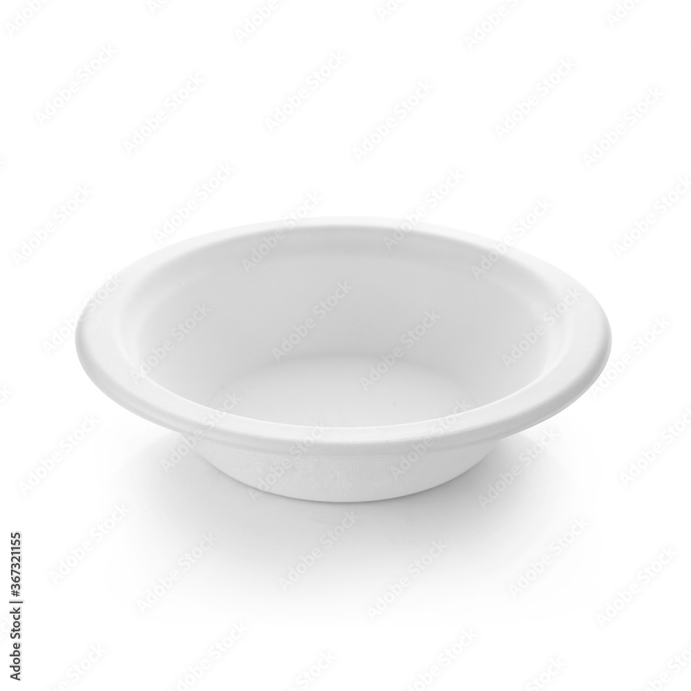 Blank paper bowl mockup, isolated, front view. Empty cardboard ...