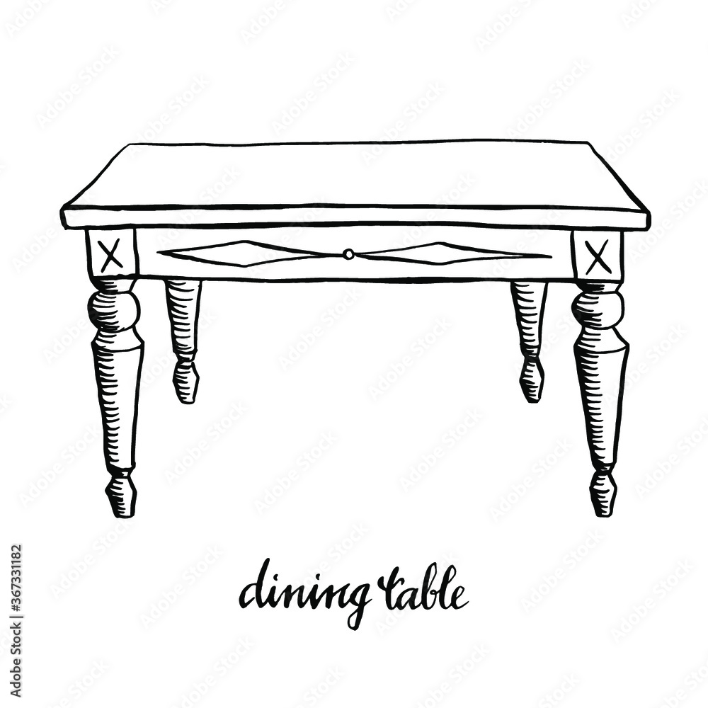 Vintage dining table/ Vintage furniture/ Interior design elements/ Hand ...