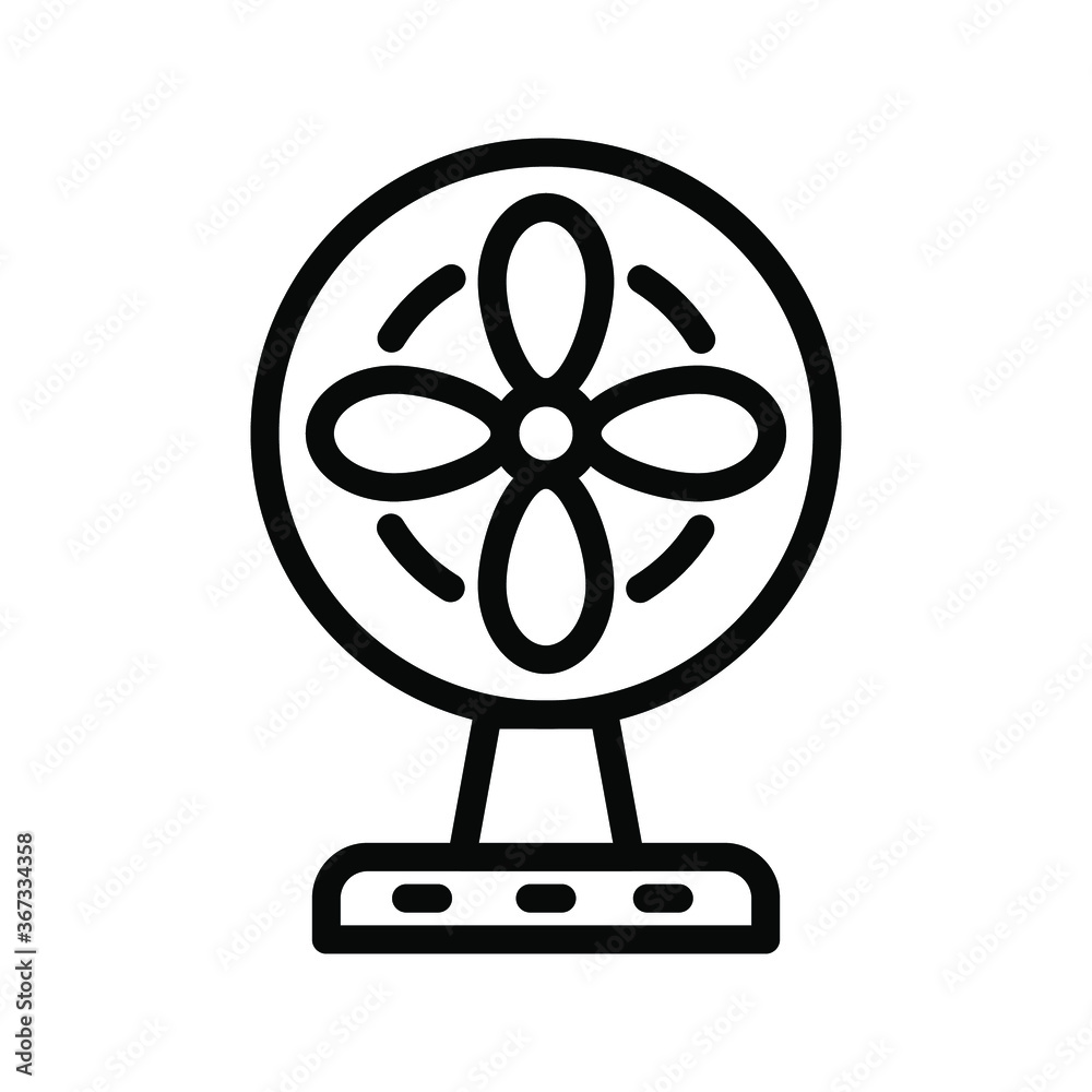 Fan outline icon isolated on white background, Table fan line icon ...