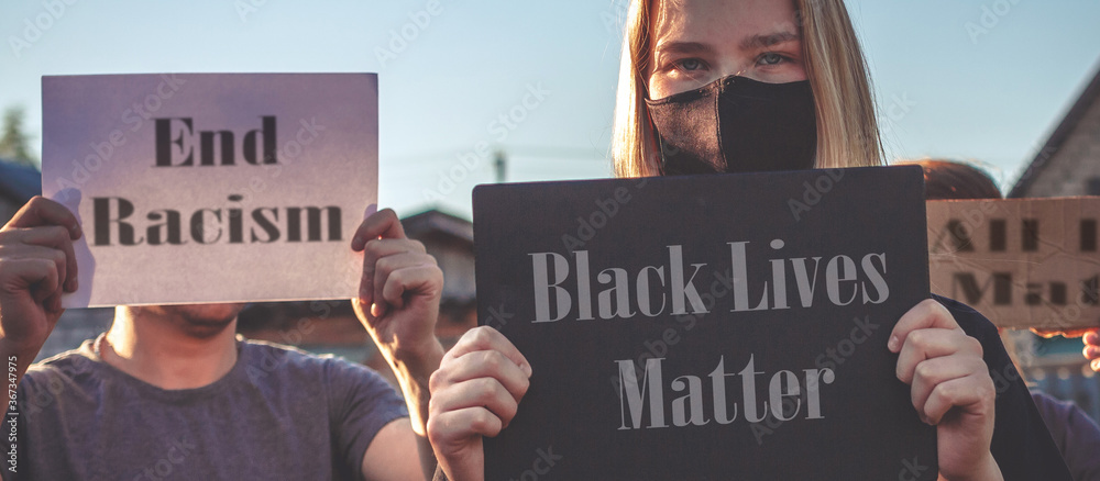 Fotka „Black Lives Matter Protest Against Ending Racism Poster Over ...