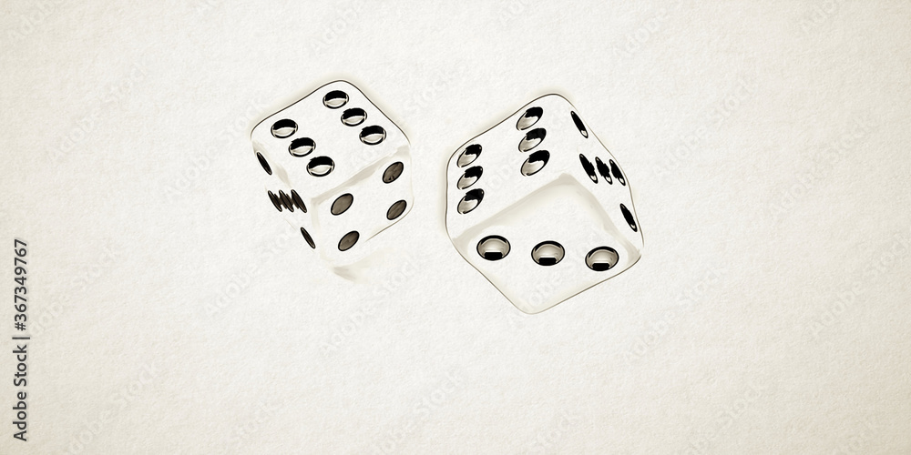 dice cartoon of black outline isolated on white paper background Stock ...