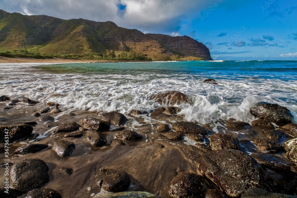 Rocky Shore of Kawilli Beach Looking Toward Kama'a laea Beach and ...