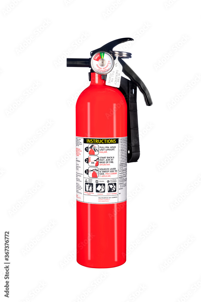 Fire extinguisher isolated on white Stock Photo | Adobe Stock