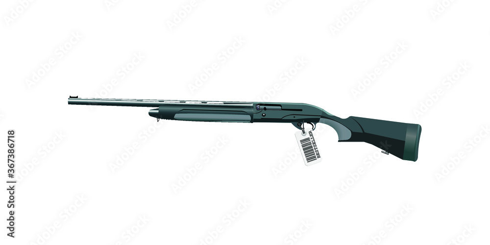 Realistic rifle vector image with a bestseller sticker Stock Vector ...