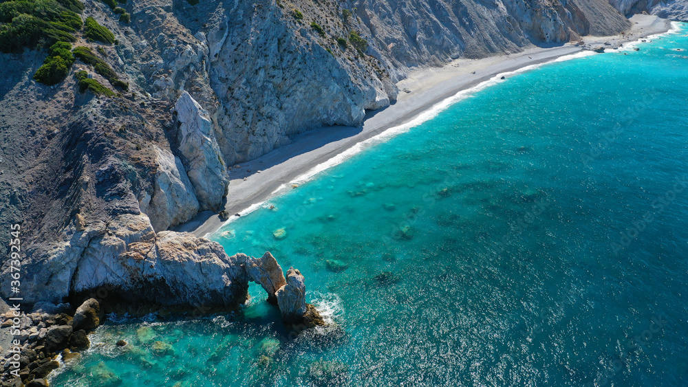 Aerial drone photo of Lalaria beach, one of the most beautiful in ...