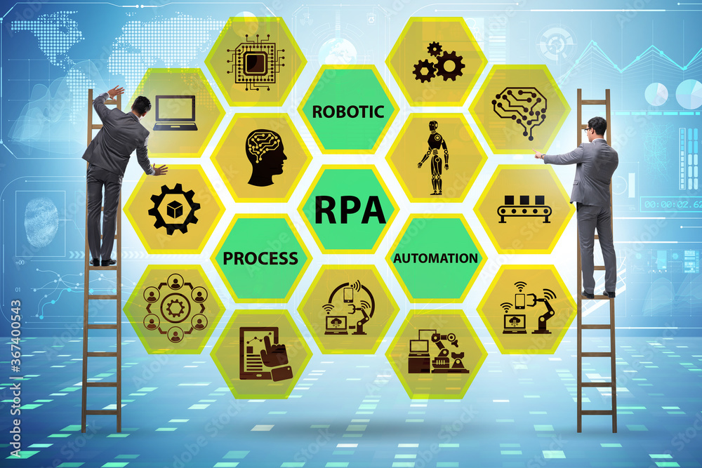 Concept of RPA - robotic process automation Stock Photo | Adobe Stock
