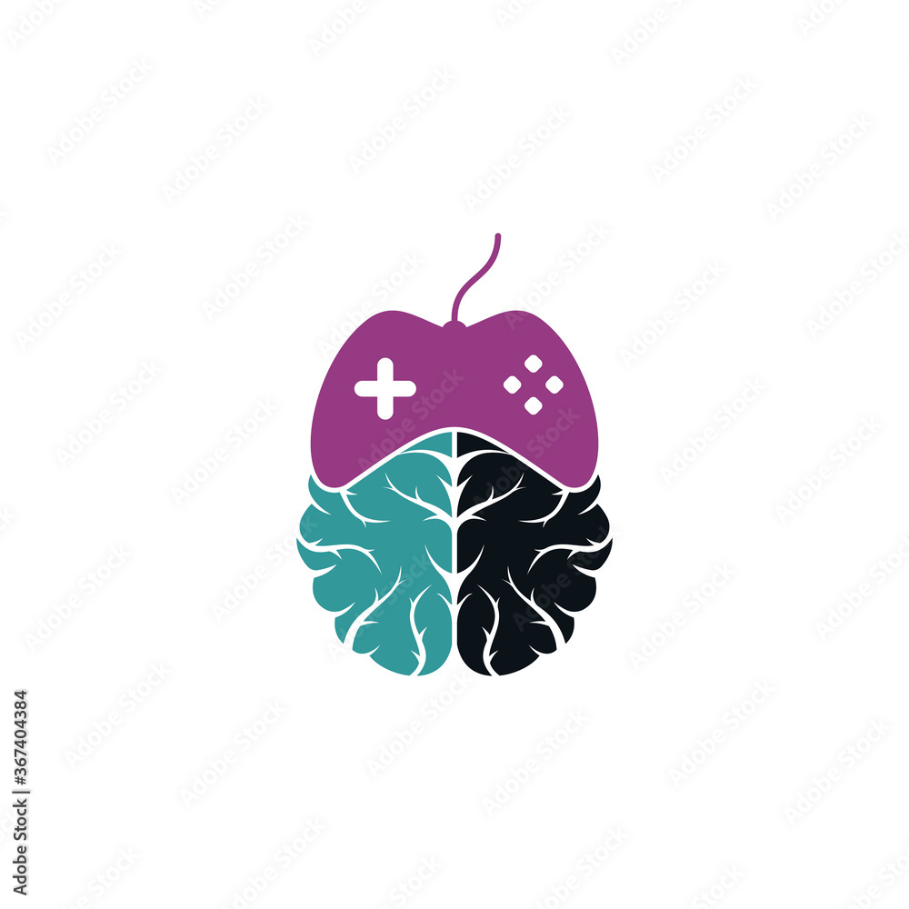 Brain game logo vector. Brain and game logo design Stock Vector | Adobe ...